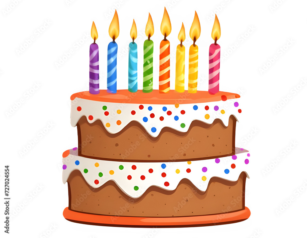 birthday cake with candles clipart Stock Photo | Adobe Stock