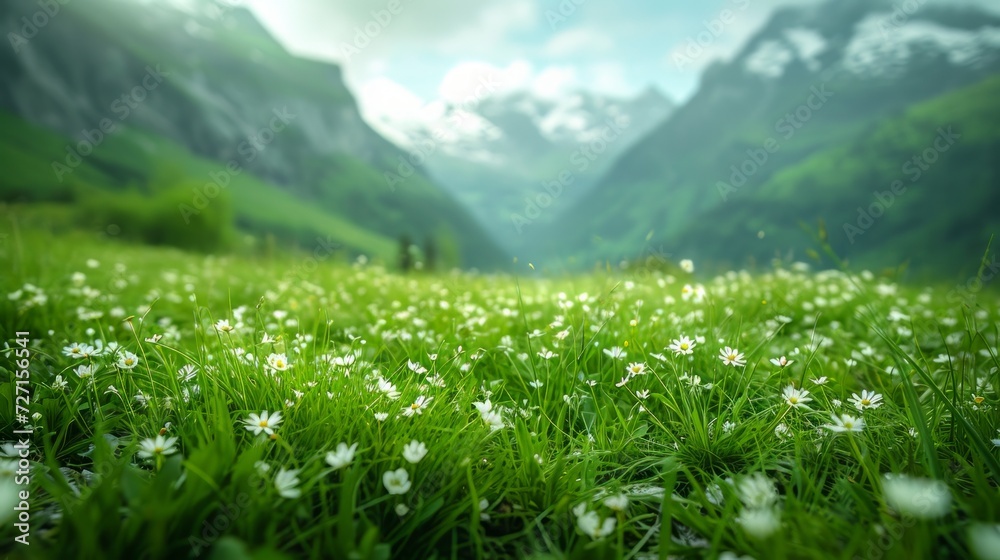 Picturesque Swiss mountain panorama featuring detailed macro shots of ...