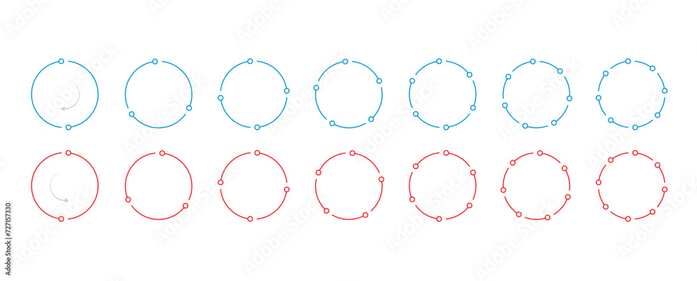 rotating lines between two steps and eight steps. seven steps rotating ...