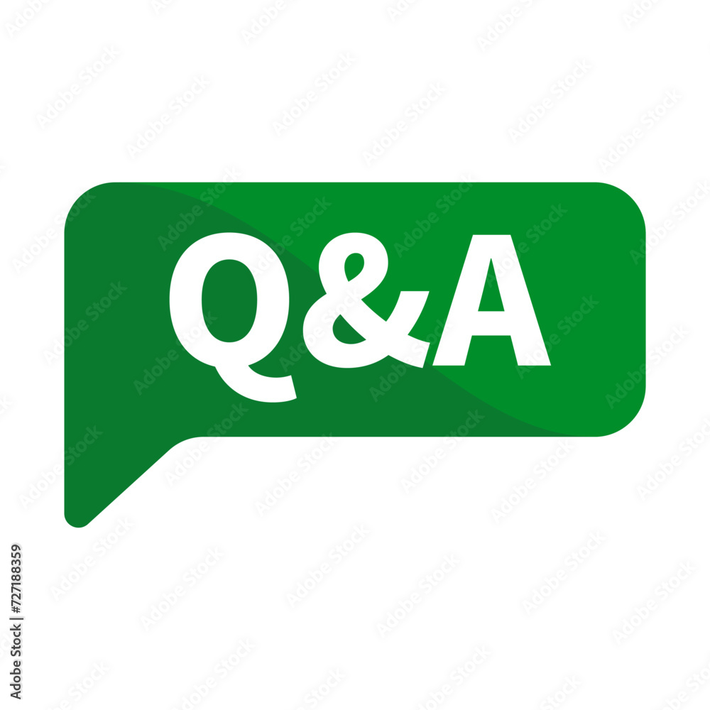 Question And Answer Text In Green Rectangle Shape For Knowledge ...