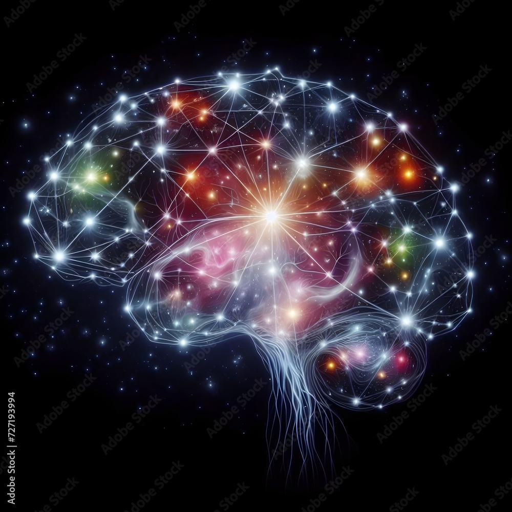 Visualize the neurons in the brain as stars, forming constellations ...