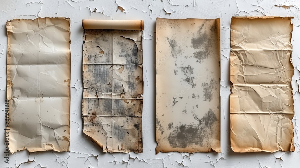 Template collection of dirty, ripped, half peeled labels, price tags ...