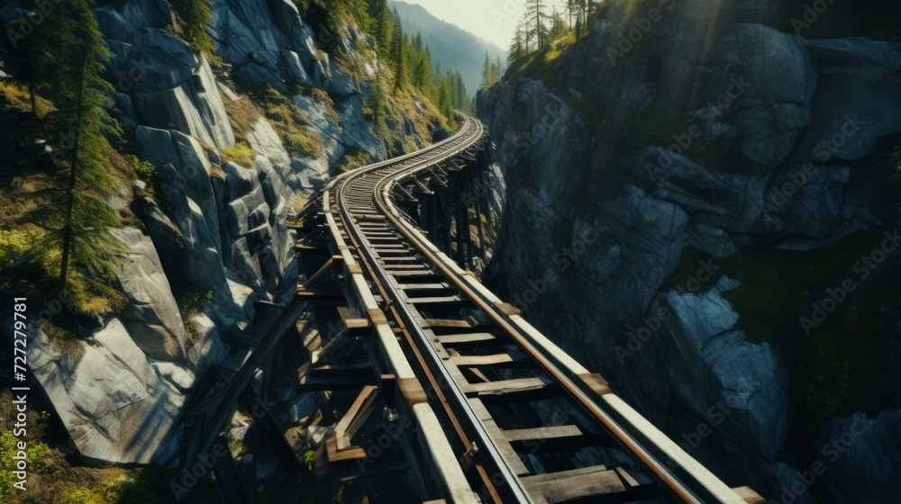 Overhead shots capturing the engineering marvels of switchbacks and ...