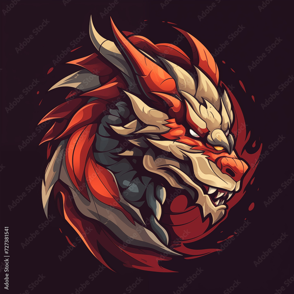 traditional red chinese dragon for chinese new year 2024, chinese logo ...