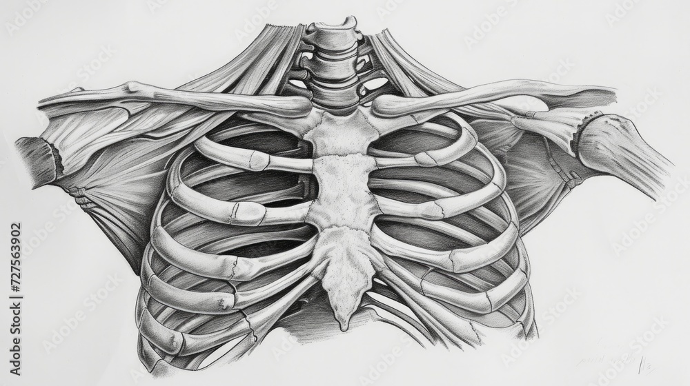 Human anatomy showing the Intercostal muscles Stock Illustration ...