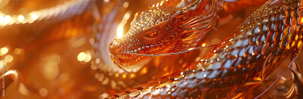 Golden chinese dragon close up, texture Stock Illustration | Adobe Stock