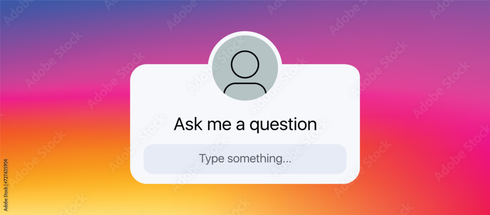 Instagram Ask me a question box, graphic and web design. Template ...