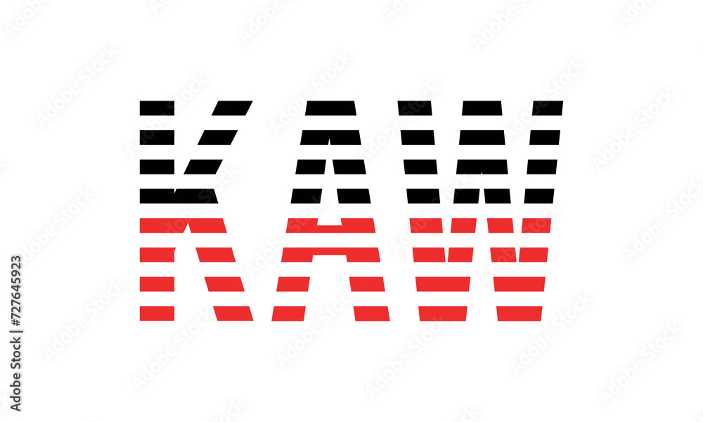 KAW three initial letter iconic line negative space minimal logo design ...