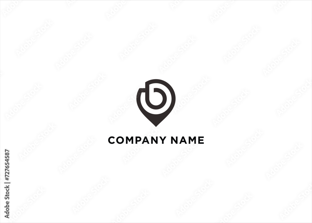 letter B and pin map logo icon and vector Stock Vector | Adobe Stock