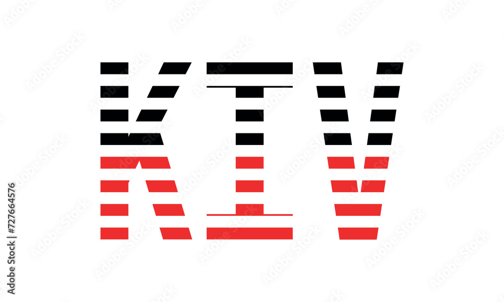 KIV three initial letter iconic line negative space minimal logo design ...