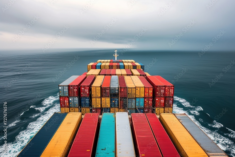 Container Loading: Freight Transport at International Port,Cargo ...