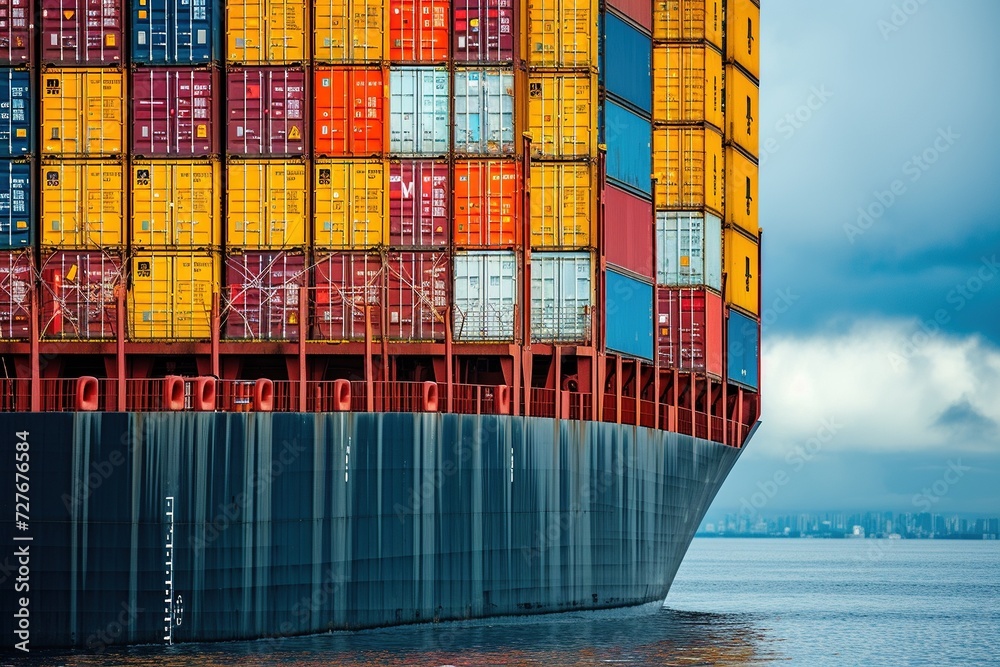 Container Loading: Freight Transport at International Port,Cargo ...