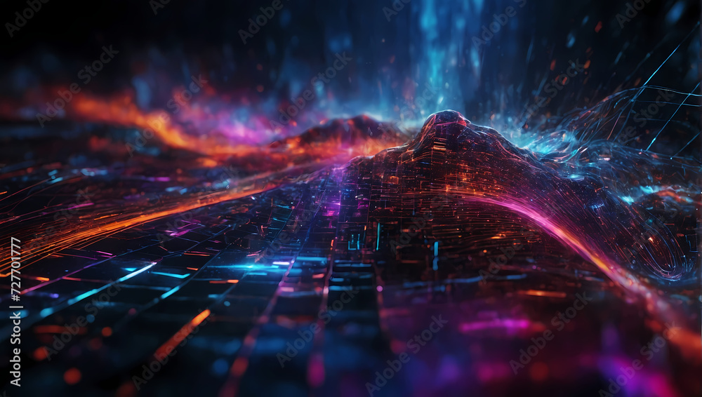 Techno matrix unleashed, showcasing the vibrant and dynamic flow of ...