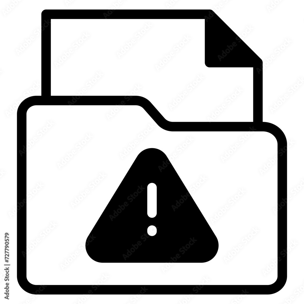 Folder error icon. Folder with exclamation mark. icon related to ...