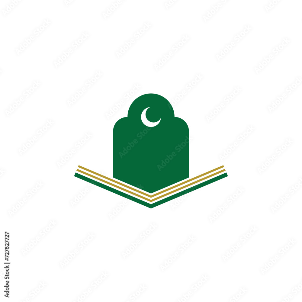 Holy book quran design illuatrstion vector. Islamic book icon. Muslim ...
