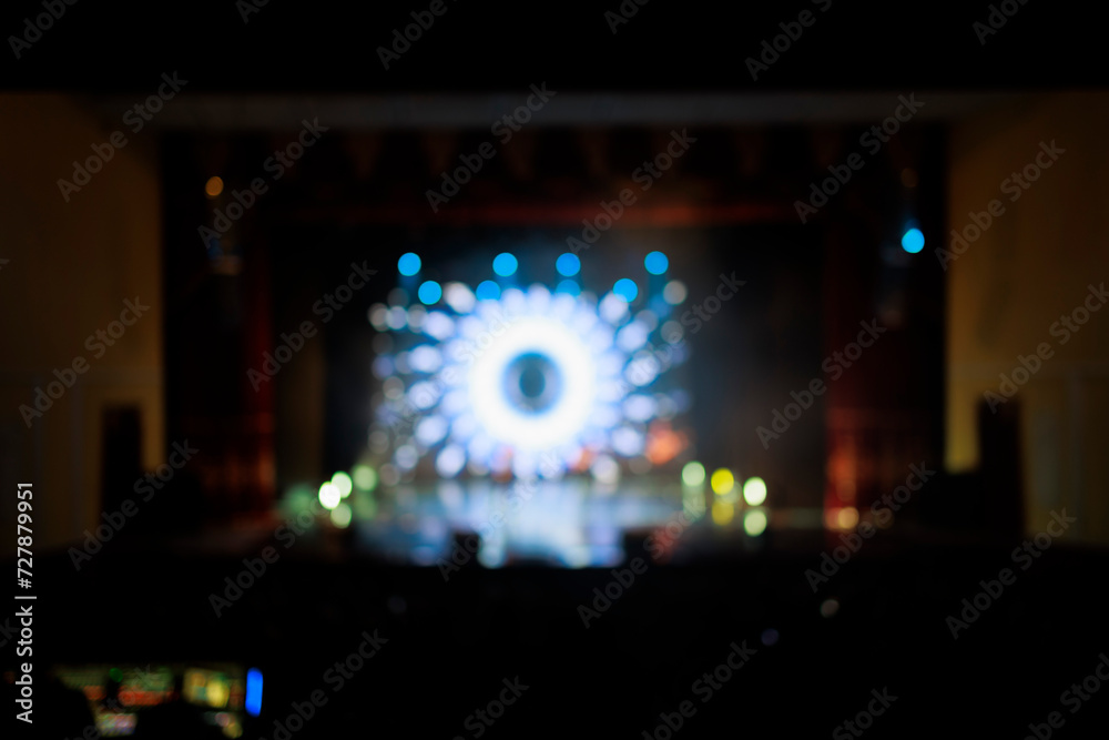 blur background, texture for design. Spotlights in the concert hall and ...
