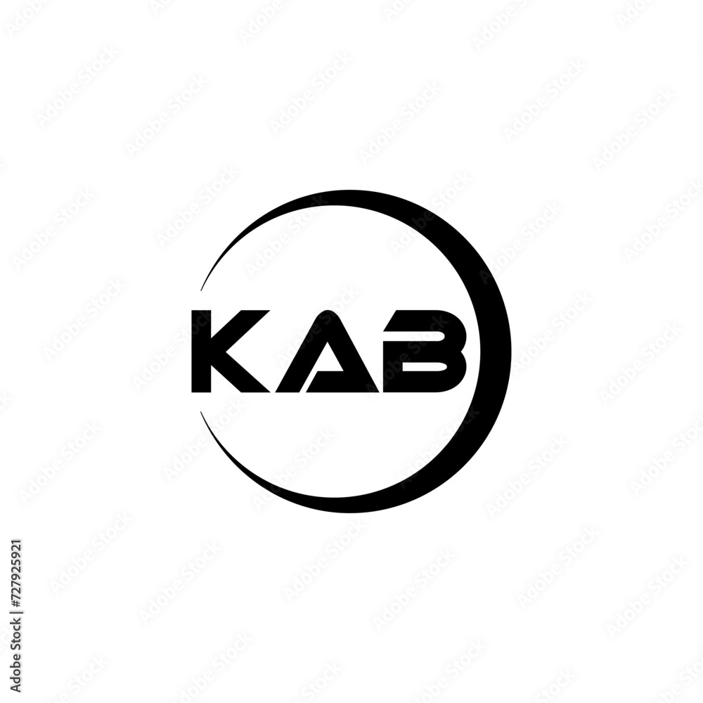 KAB letter logo design with white background in illustrator, cube logo ...