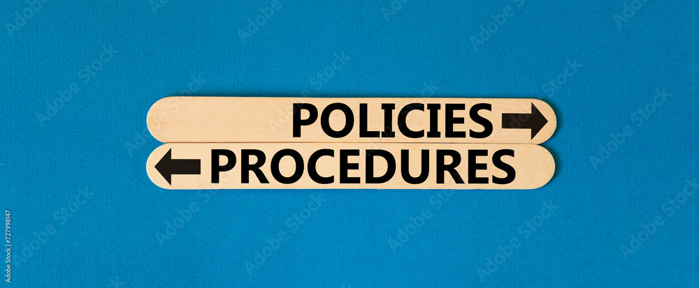 Procedures and policies symbol. Concept word Procedures Policies on ...