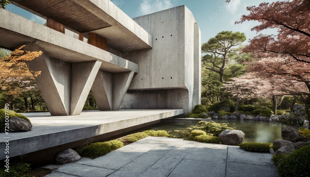 Concrete concept image of modern architecture in the style of old ...
