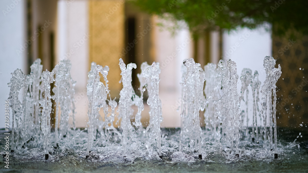 Water fountain near Msheireb Mosque in Msheireb Downtown Doha – Modern ...
