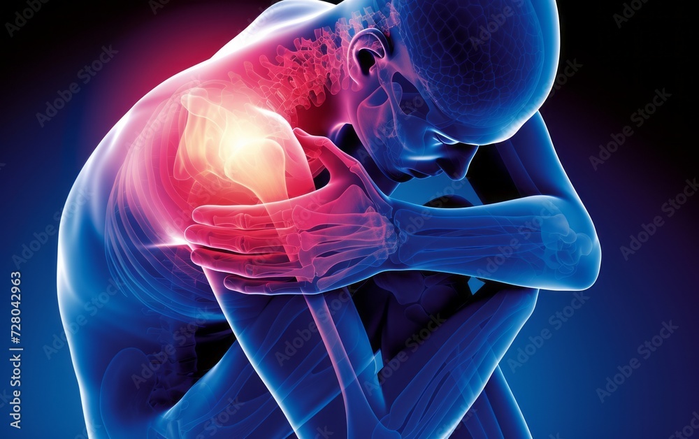 Pain when the shoulder joint is injured, resulting in redness, warmth ...