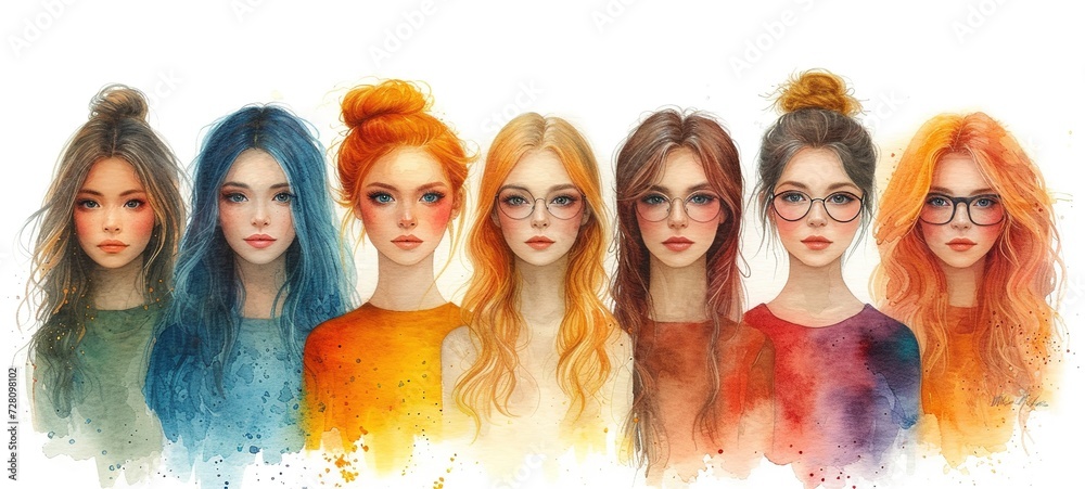 Collage of diverse and inclusive women from around the world, concept ...