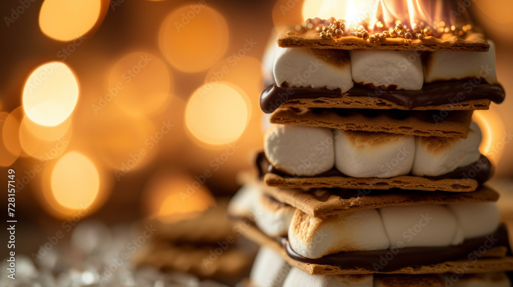 Layers of gooey marshmallow and creamy chocolate smushed between two ...