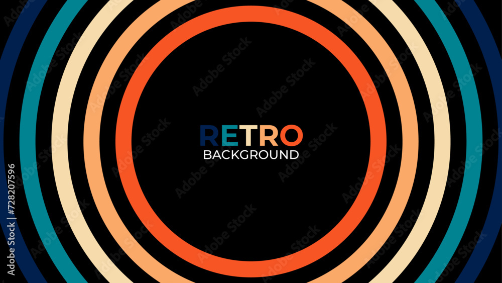 Abstract minimalist retro background with rounded stripe elements ...