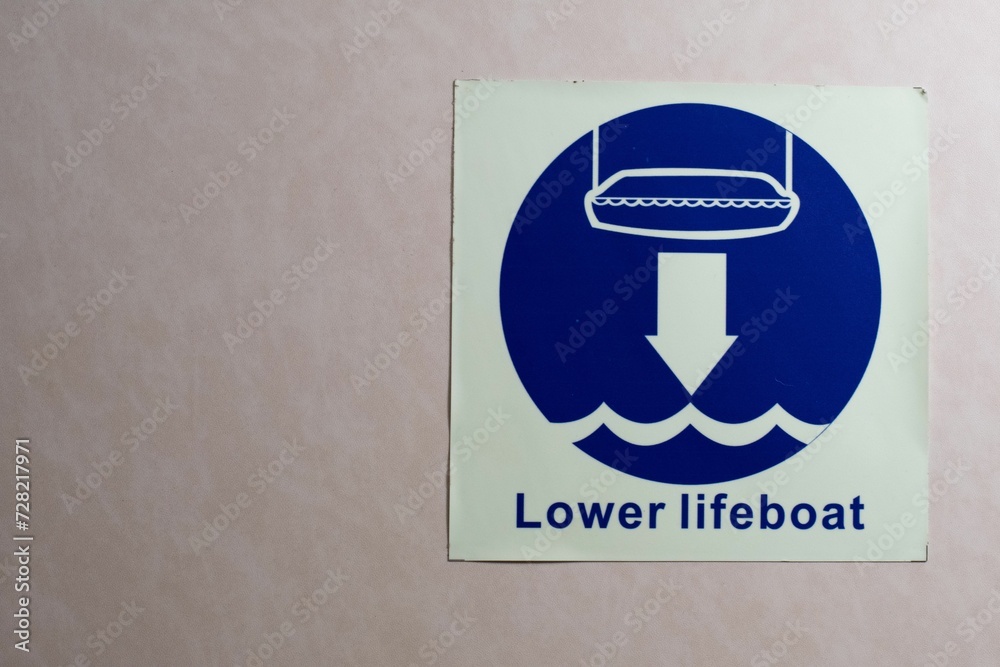 imo symbol used to identity the lowering place of lifeboat Stock Photo ...