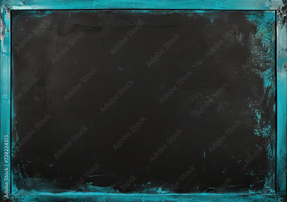 turquoise border frame on black background blank template mockup ...
