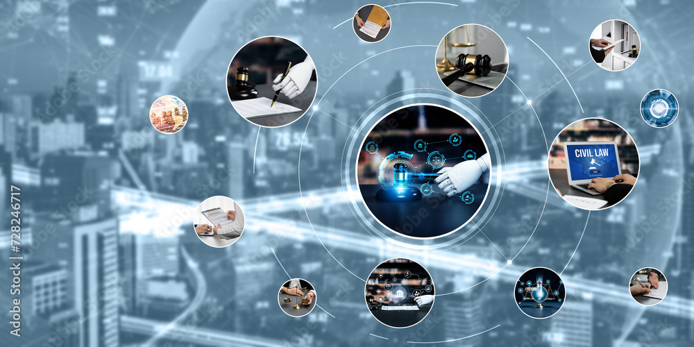 AI rules and law concept enforce to control AI artificial intelligence ...