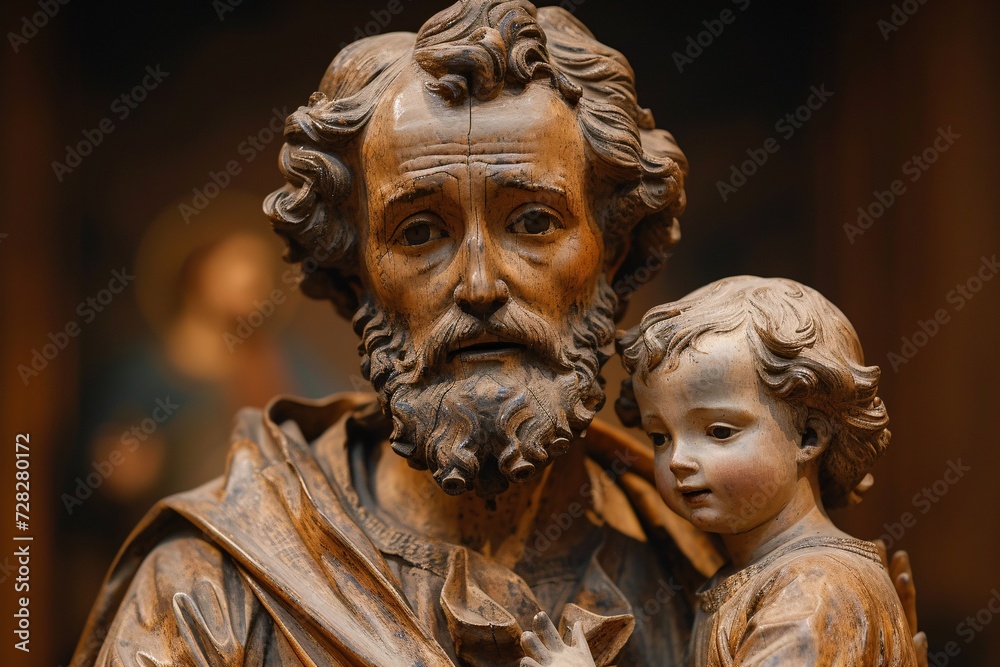 Father Time - A statue of a man holding a baby, representing the ...