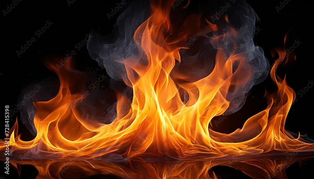 realistic fire flame transparent background fire flame png Stock Photo ...