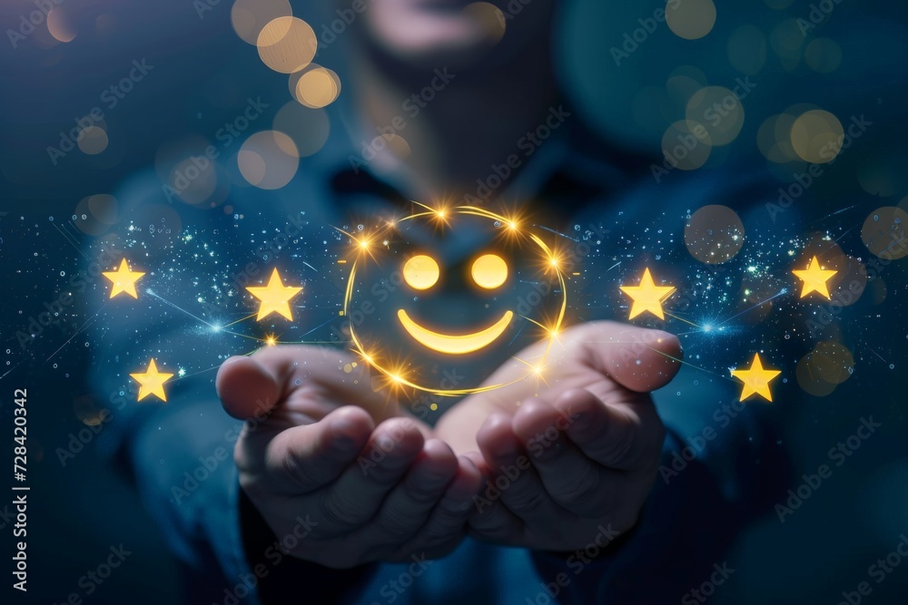 Stock-Illustration „Blessed emoticon verbal expression star ratings ...