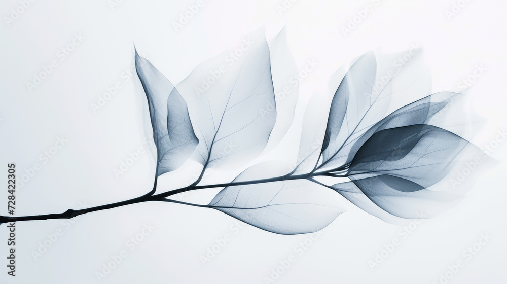 Aesthetic botanical x-ray of leaves. Harmonious forms. Minimalism ...