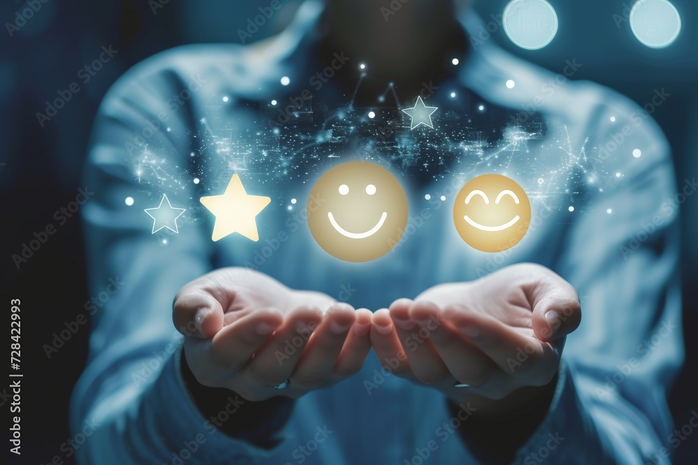 Ilustración de Stock Blessed emoticon verbal expression star ratings ...