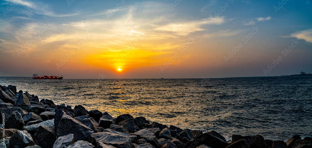 Fort kochi the Sunset of Arabian sea. the Kerala's most beautiful ...