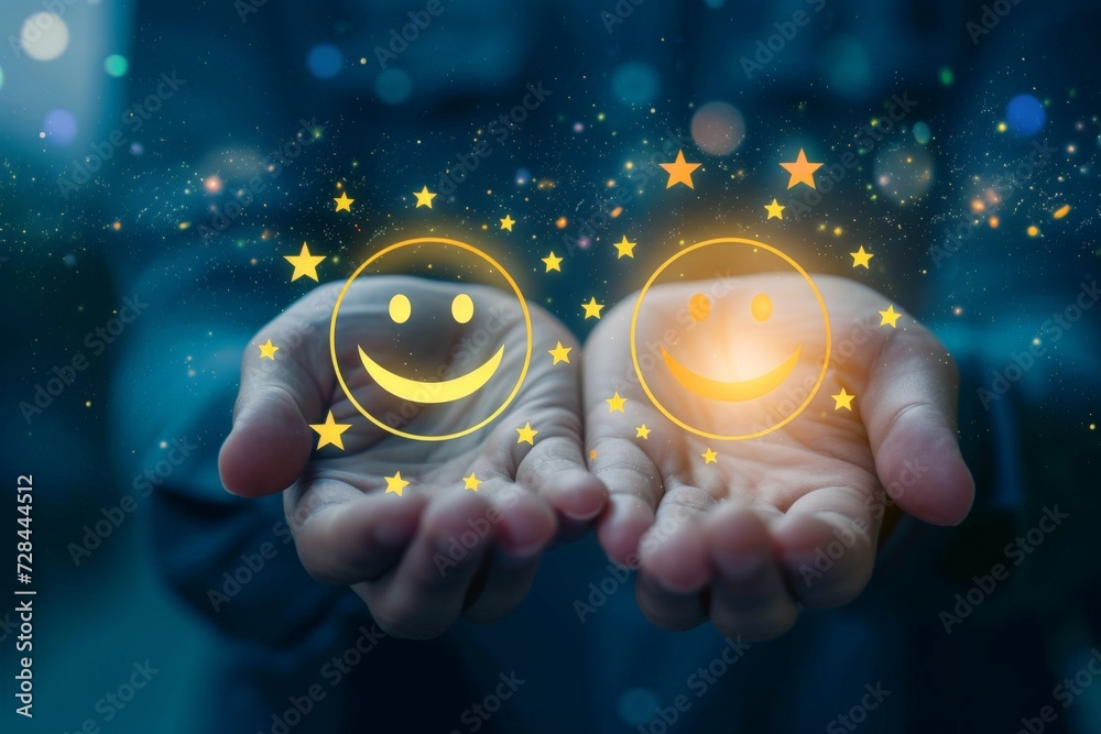 Illustration Stock Experience excellent customer services happy smile ...