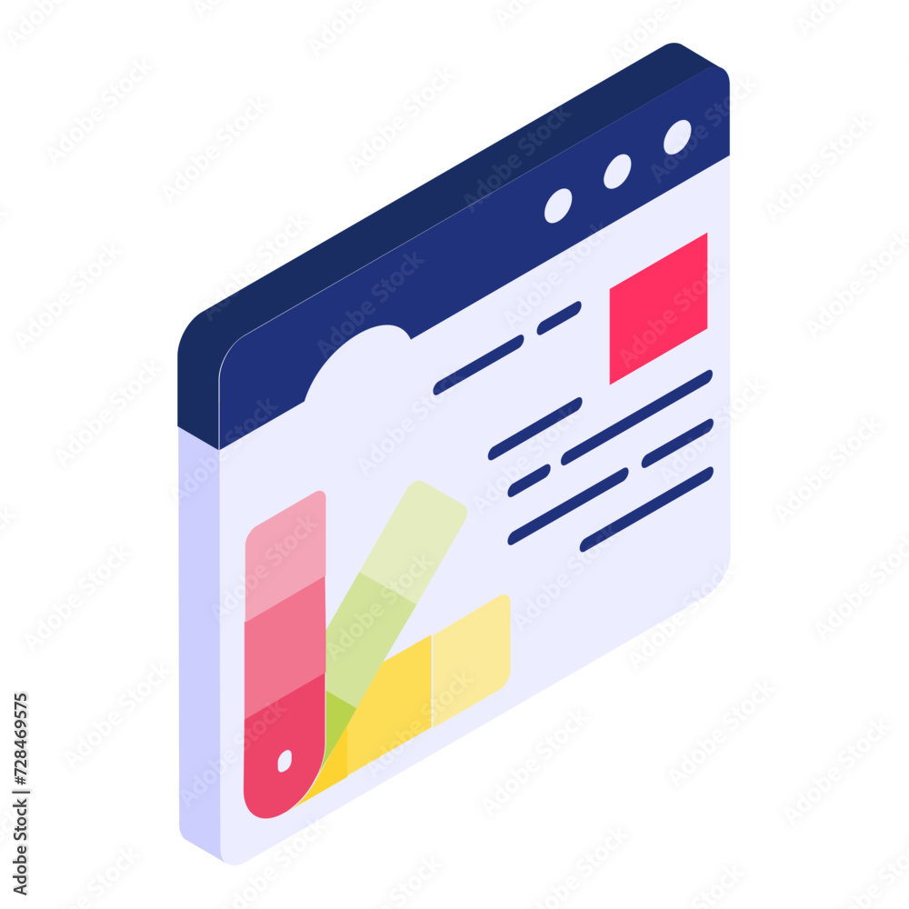 web browser color palette isometric concept, Colour Selection tool ...