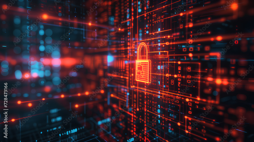 Cybersecurity Data Protection Concept Visualization. Digital image ...