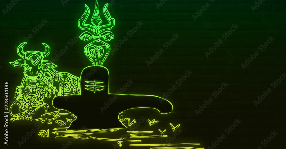 Nandi bull is typically placed in front of the Shivlinga, facing it as ...