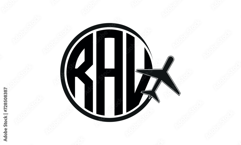 RAV three initial letter circle tour & travel agency logo design vector ...