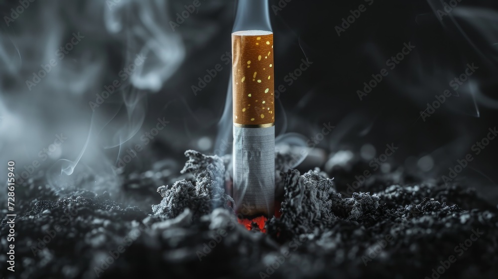 Dangerous cigarette smoke causing damage to lungs. Lung disease from ...