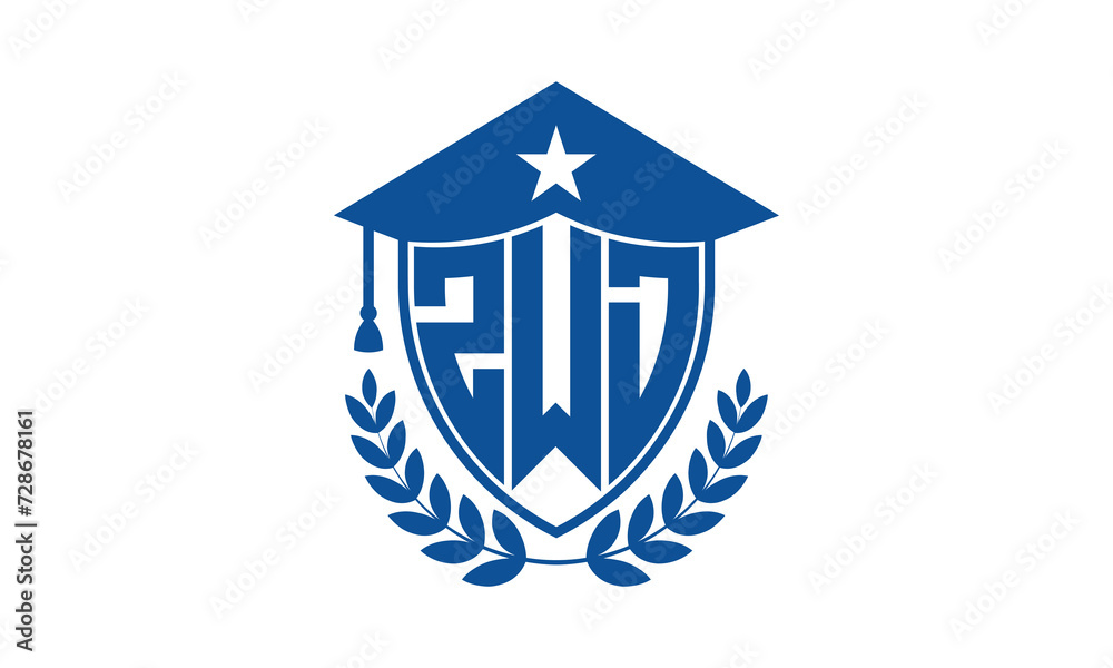 ZWD three letter iconic academic logo design vector template. monogram ...