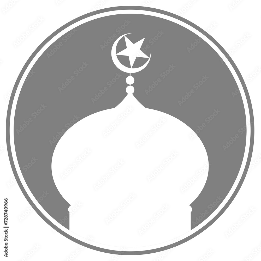 Mosque Sign Silhouette, Flat Style, can use for Icon, Symbol, Apps ...