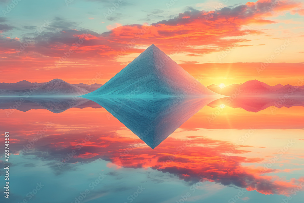 A photograph capturing the symmetry of a reflection in a perfectly ...