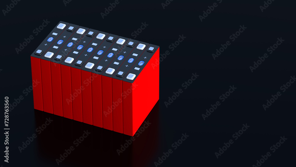 red NMC Prismatic battery modules for electric vehicles, mass ...