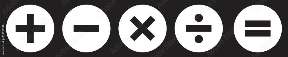 mathematical icon. math calculations addition, division, subtraction ...
