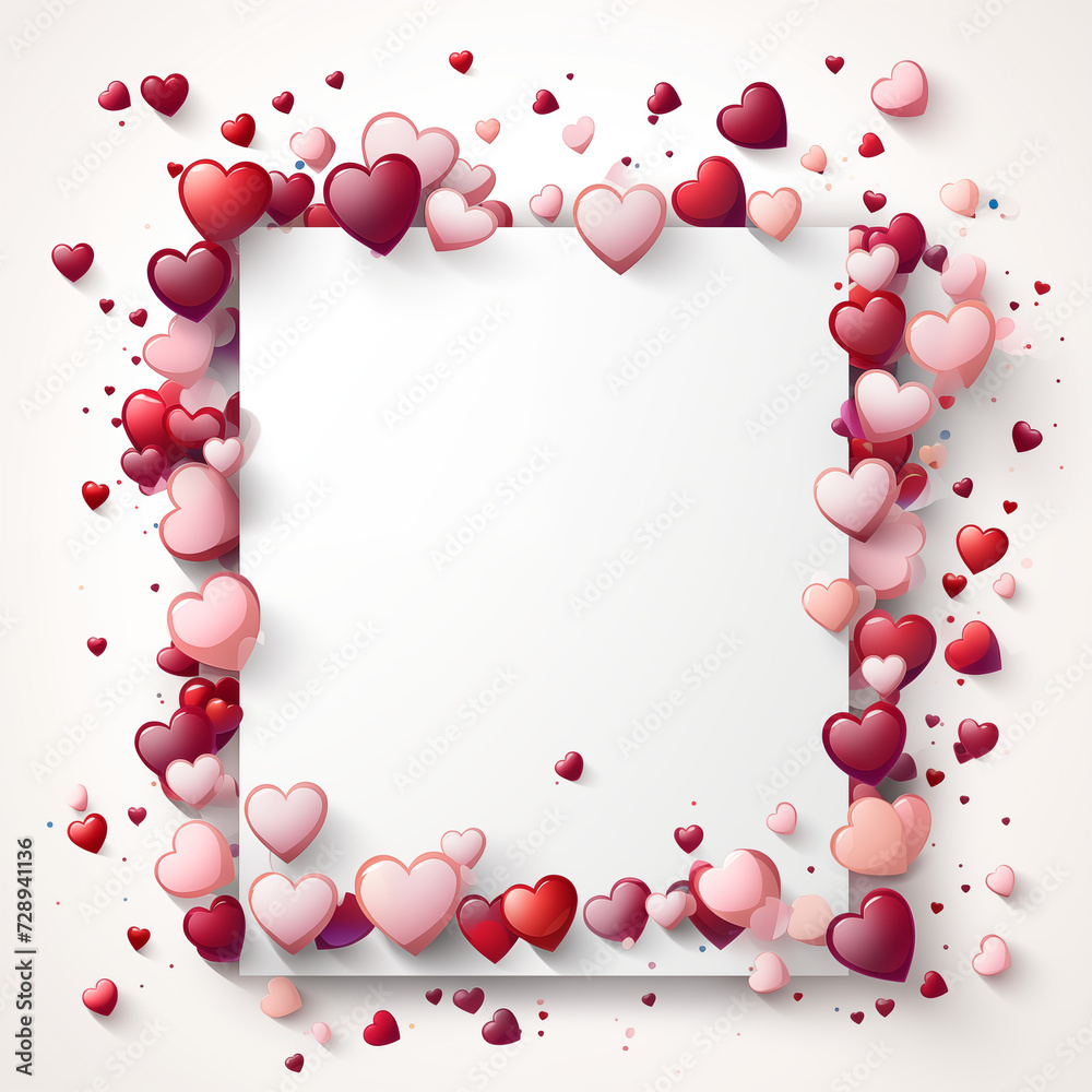 lovely heart frame border design with some blank space Stock ...