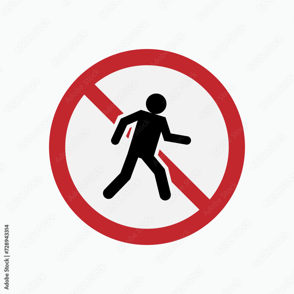 No Trespassing Icon. Prohibition Symbol - Vector Illustration for ...